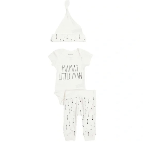 Rae Dunn | Matching Sets | Rae Dunn Mamas Little Man 3 Piece Set Ivory ...